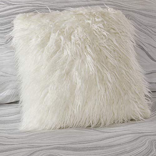 Madison Park Signature Hollywood Glam Cozy Comforter Set - All Season Bedding Combo Filled Insert and Removable Duvet Cover, Shams, Decorative Pillows, Metallic White King(110"x96") 10 Piece