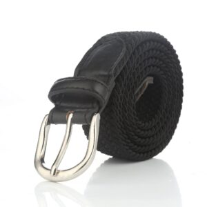 gelante® children's canvas elastic fabric woven stretch braided belts 2012-black-m (24-26)