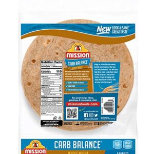 Mission 10 Inch Carb Balance Whole Wheat Tortillas LARGE Burrito 8 ct 20 oz Pack of 2 Total of 40 oz Kosher Certified