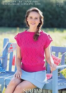 sirdar ladies tops wash n wear knitting pattern 7038 dk