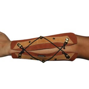 I-Sport Leather Suede Archery Protective Armguard Forearm Protector with Adjustable Straps