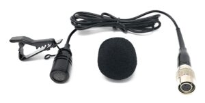 black omni-directional tie clip lapel lavalier microphone for audio-technica