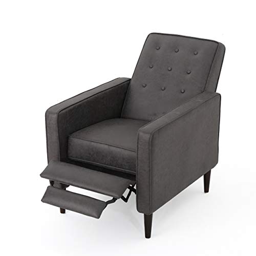 Christopher Knight Home GDFStudio Christopher Knight Home Mervynn Mid-Century Modern Microfiber Recliners, 2-Pcs Set, Slate / Dark Espresso