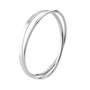 merdia 990 solid sterling silver polished and rough twisted bangle bracelet for women | silver bracelets for women | 925 sterling silver bracelets for women | jewelry bracelets | bangle bracelet for her 2.36"