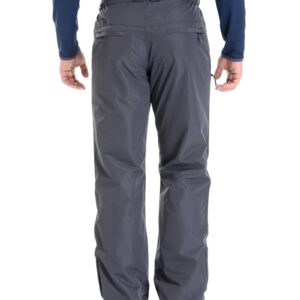 TRAILSIDE SUPPLY CO. Mens-Ski-Snow-Snowboard-Pants, Wind/Waterproof, Insulated, M, Grey