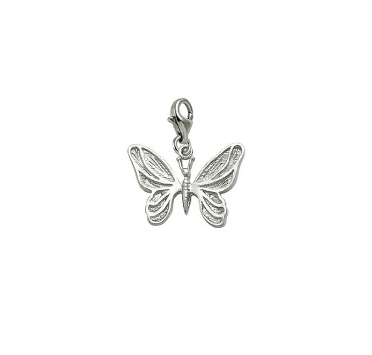 Sterling Silver Butterfly Charm with Lobster Claw Clasp, Charms for Bracelets and Necklaces