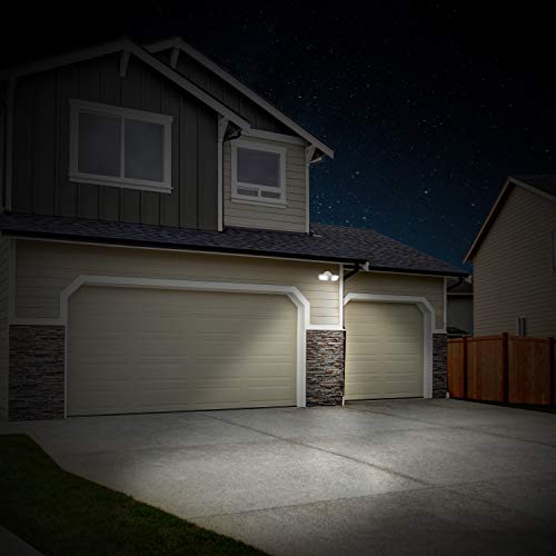 Good Earth Lighting LED Security Flood Light, 2100 Lumens, 5000K, Switch Controlled Flood Light, 50,000 Hours, Direct Wire, Weatherproof, ETL & Energy Star Certified - White Finish