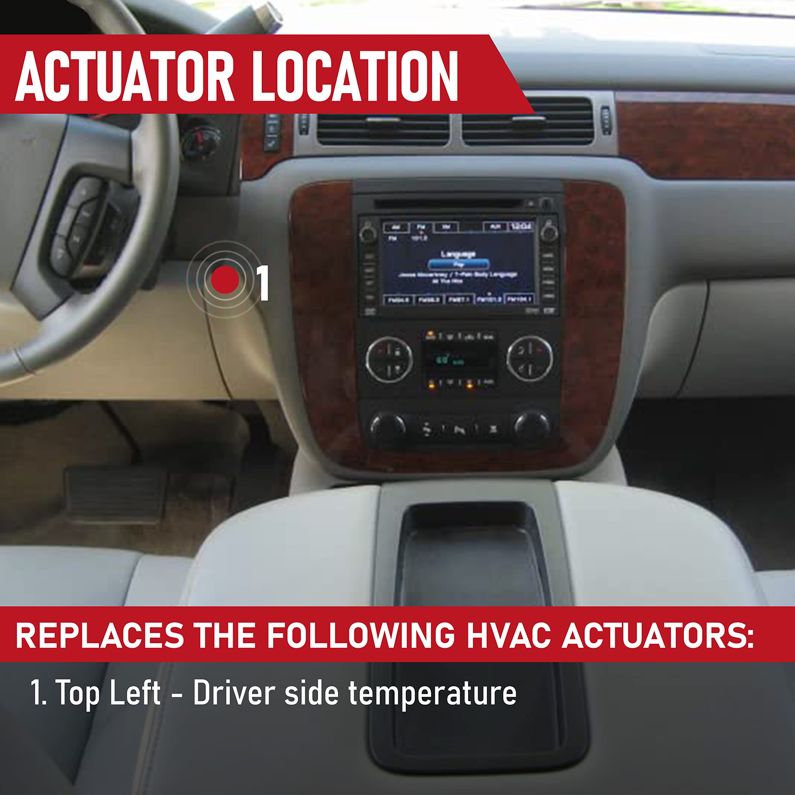 Air Door Actuator - Replaces 15-73952, 52495593, 89018374, 604-112 - Mode Door Actuator Compatible with Chevy, GMC, Cadillac & Hummer 2003-2014 Models - HVAC Heater Climate Control Actuator