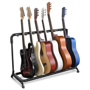 aw 7 seven holder multi guitar folding stand band stage bass acoustic guitar display rack