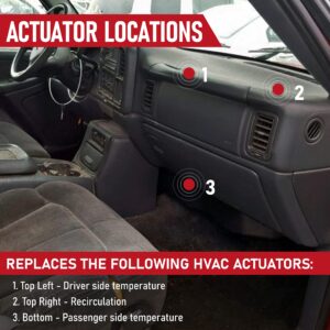 HVAC Blend Door Actuator - Compatible with Chevrolet & GMC 1994-2012 - Silverado, Tahoe & Sierra - Driver & Passenger Side Temperature Control Air Actuator - Replaces 89018365, 604-106, 52402588