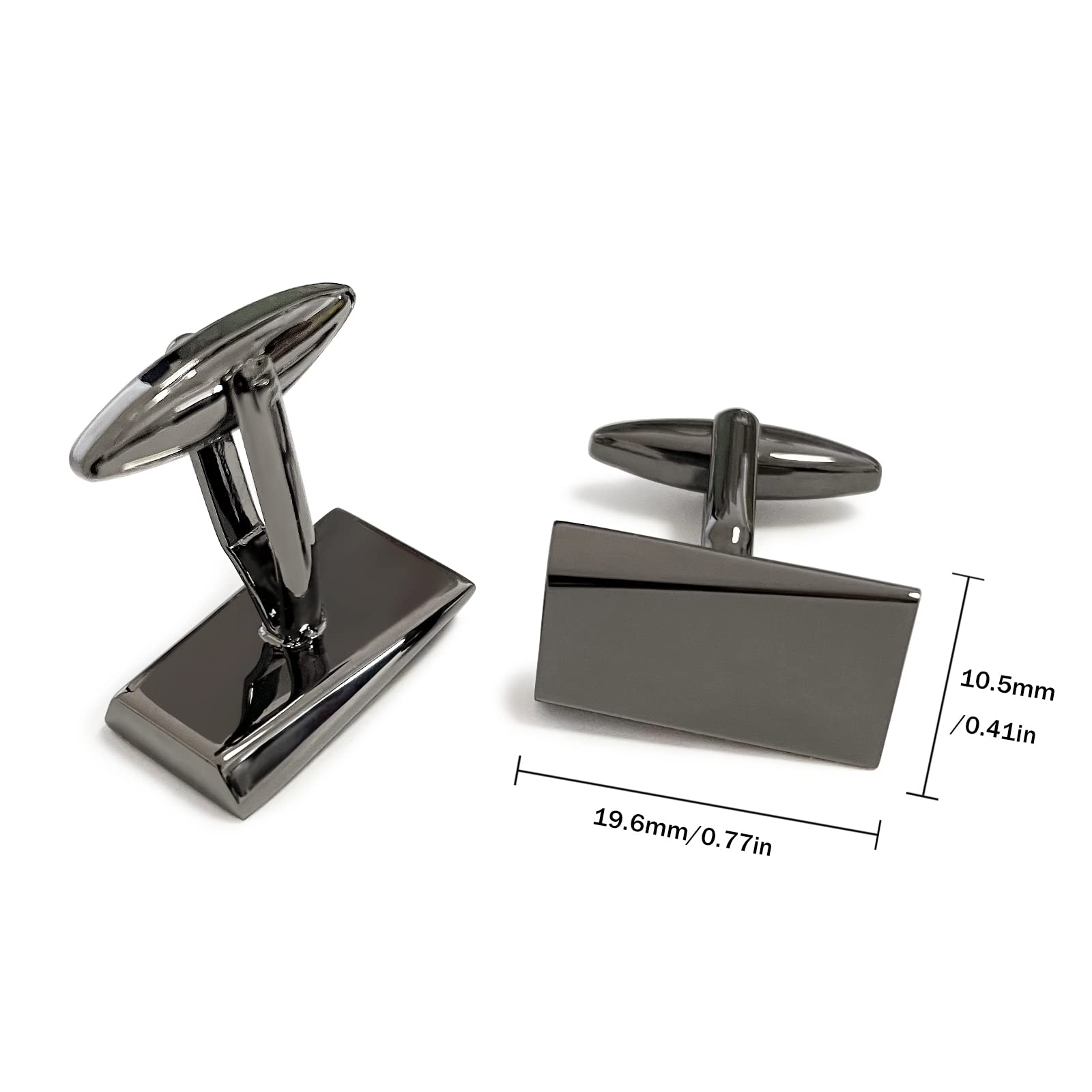 MERIT OCEAN Black Classic Cufflinks for Men Stainless Steel Wedding Business Gifts