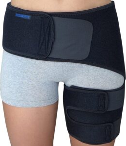 hip brace for sciatica pain relief - compression wrap for sciatic nerve, hamstring pull, hip fleхоr strain, groin injury, pulled thigh - si belt - sacroiliac joint support stabilizer for men, women