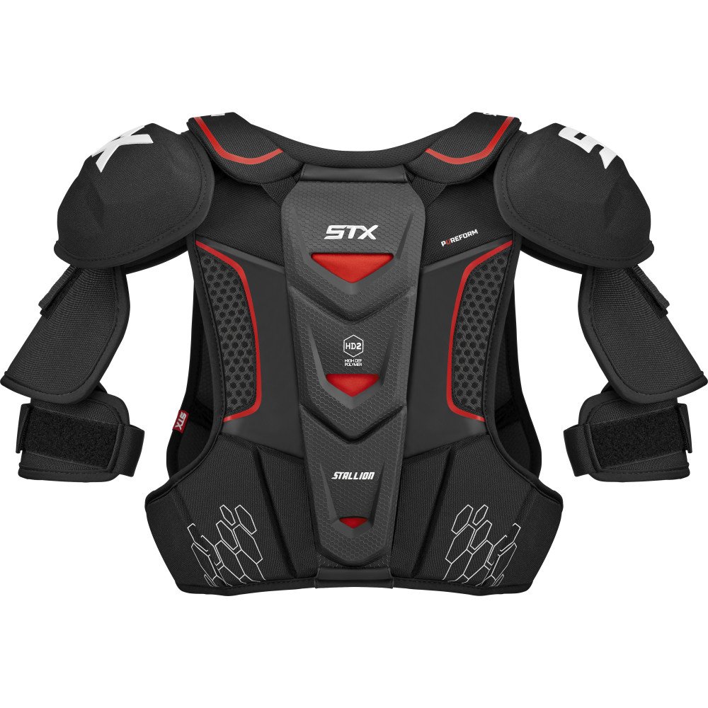 STX Ice Hockey HP SPH0 SR 01 BK/RD Stallion HPR Senior Shoulder Pad, Small, Black/Red