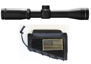 m1surplus scout rifle kit with 2-7x32 illuminated long eye scope +tactical cheek rest w/flag patch fits mossberg mvp scout rifle marlin 1895sbl ruger gunsite scout m1a socom 16 ii scout squad