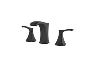 pfister venturi bathroom sink faucet, 8-inch widespread, 2-handle, 3-hole, matte black finish, lf049vnbb