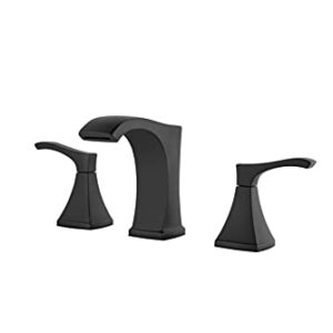 Pfister Venturi Bathroom Sink Faucet, 8-Inch Widespread, 2-Handle, 3-Hole, Matte Black Finish, LF049VNBB