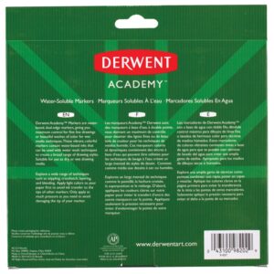 Derwent Academy Water-Soluble Markers, Fine Tip, 20 Pack (98202)