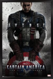 trends international marvel - captain america - the first avenger - one sheet wall poster, 22.375" x 34", black framed version