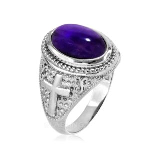 sterling silver purple amethyst february birthstone cross ring (8)