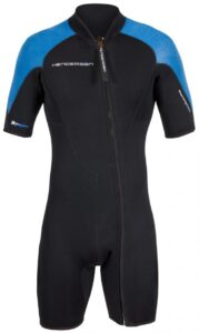 henderson men's 3mm thermoprene pro front zip shorty wetsuit, black/blue, 6xl