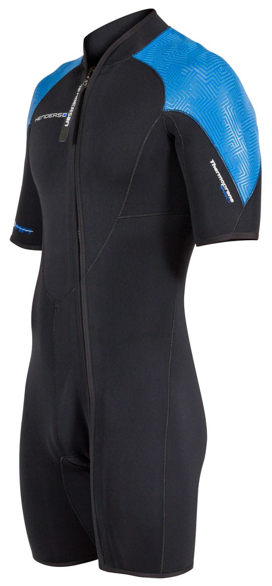 Henderson Men's 3mm Thermoprene Pro Front Zip Shorty Wetsuit, Black/Blue, 6XL