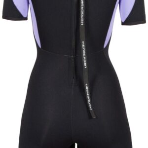 Henderson Women's 3mm Thermoprene Pro Back Zip Shorty Wetsuit, Black/Lavander, 8