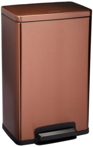 tramontina 81200/560ds bronze contemporary rectangular step can freshener system, trash can, 13-gallon