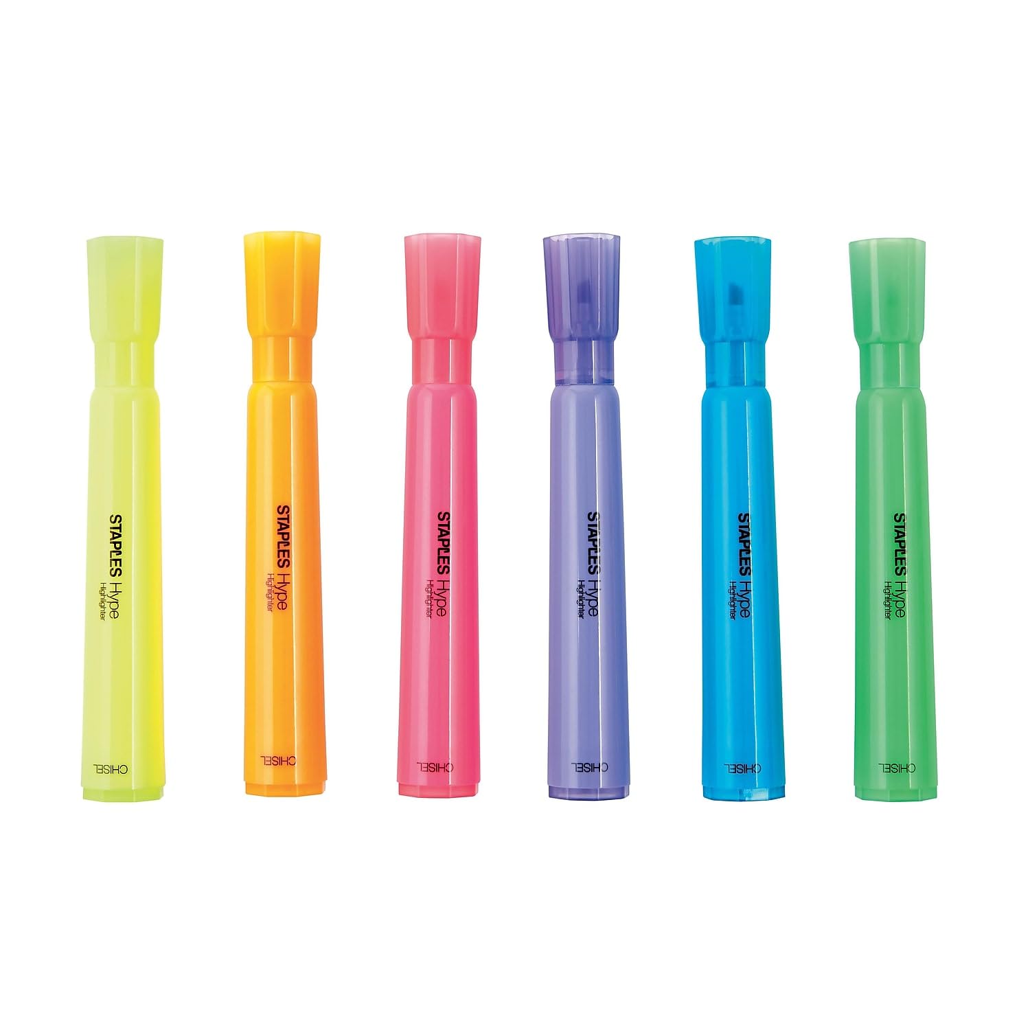 Staples 2072175 Hype Tank Highlighters Chisel Assorted 12/Pk (29204)