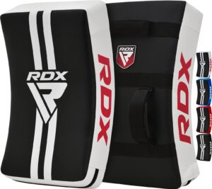 rdx kick shield muay thai kickboxing, 60cm large heavy curved kicking striking body pad, punching foot target mma boxing training, 3 padded handles, martial arts karate tkd taekwondo (one pad only)