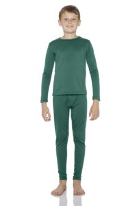 rocky thermal underwear for boys (long johns thermal set) shirt & pants, base layer w/leggings/bottoms ski/extreme cold (jade - x-small)