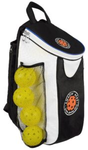 amazin' aces premium pickleball backpack | bag features pickleball holder/sleeve | pack fits multiple paddles | convenient pockets for phone, keys, & wallet | padded back & straps for added comfort