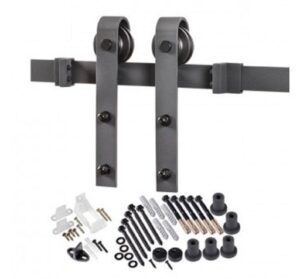 renin bd100k-06 straight strap barn door hardware kit, matte black