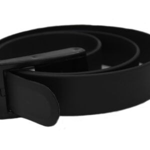 XINMELISHANG 115x3.5cm Unisex Women Men Adjustable Rubber Silicone Belt with Plastic Buckle (Black)