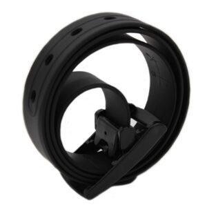 XINMELISHANG 115x3.5cm Unisex Women Men Adjustable Rubber Silicone Belt with Plastic Buckle (Black)