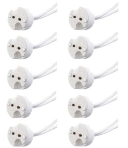 10 pack bioluz led mr16 socket, gu5.3 socket, led halogen lamp ceramic wire connector base socket adapter mr16 mr11 g4 gu5.3 socket (pack of 10)