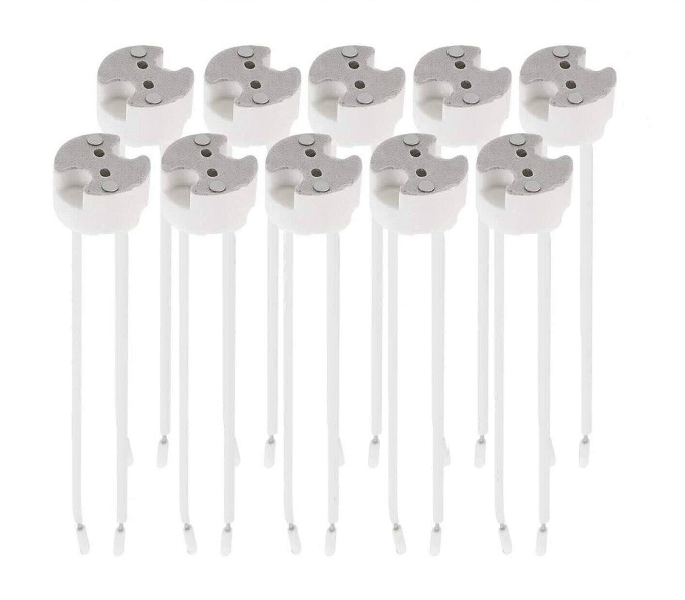 10 Pack Bioluz LED MR16 Socket, GU5.3 Socket, LED Halogen Lamp Ceramic Wire Connector Base Socket Adapter MR16 MR11 G4 GU5.3 Socket (Pack of 10)