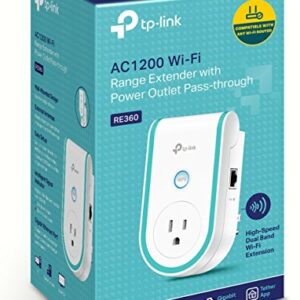 TP-Link AC1200 WiFi Range Extender with AC Passthrough, Wireless Booster (RE360)