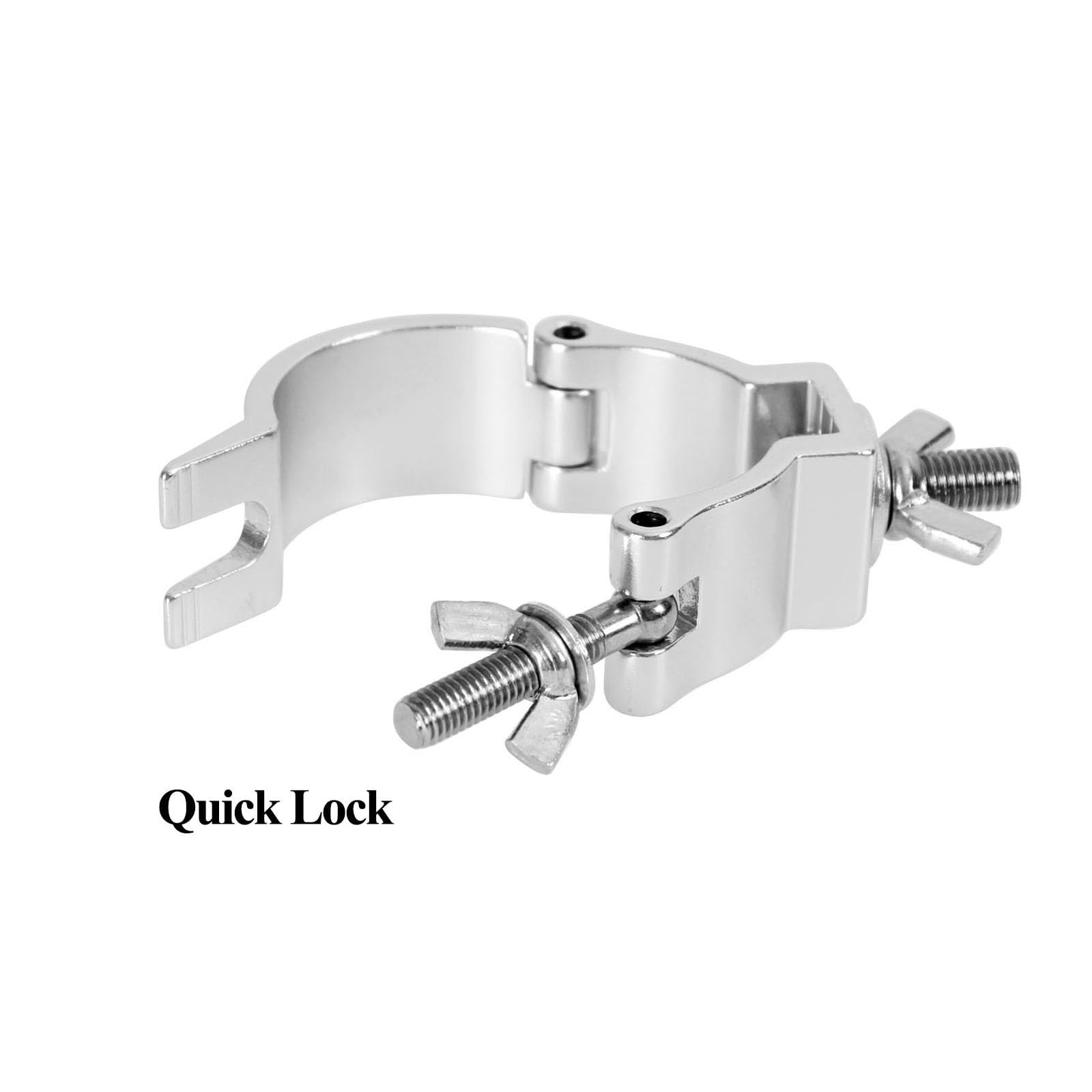 10 Pack 1-1/2 Inch OD Stage Lighting Clamp, Single Buckle Quick Lock Truss Mount Hook Fit for 1-1/2" -1-9/16" OD Pipe, Heavy Duty 165 Lbs for DJ Par Lighting Spot Lights Moving Head, Aluminum 6061