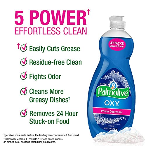 Palmolive Ultra Dishwashing Liquid Dish Soap, Oxy Power Degreaser - 32.5 Fl Oz (Pack of 4)