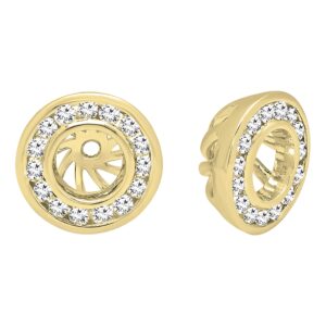 dazzlingrock collection 0.25 carat (ctw) 14k round cut diamond removable jackets for stud earrings 1/4 ct, yellow gold