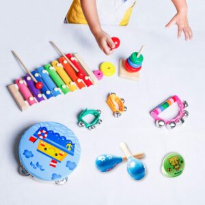 Kids Musical Instruments For Toddlers,Baby Musical Toys For Toddlers,Kid Toys For Girl Gifts,First Birthday Gifts For Boys,Kids Xylophone,Maracas For Baby,Wooden Instruments Toddler Toys With Bag