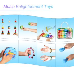 Kids Musical Instruments For Toddlers,Baby Musical Toys For Toddlers,Kid Toys For Girl Gifts,First Birthday Gifts For Boys,Kids Xylophone,Maracas For Baby,Wooden Instruments Toddler Toys With Bag