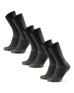 danish endurance merino wool hiking socks for men & women, 3-pack, forest green, large