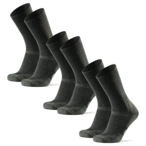 DANISH ENDURANCE Merino Wool Hiking Socks for Men & Women, 3-pack, Forest Green, Large