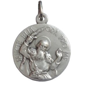 saint elias the prophet silver tone medal - the patron saints medals -100% made in italia