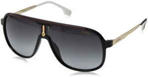 carrera men's 1007/s rectangular sunglasses, black/dark gray gradient, 62mm, 10mm