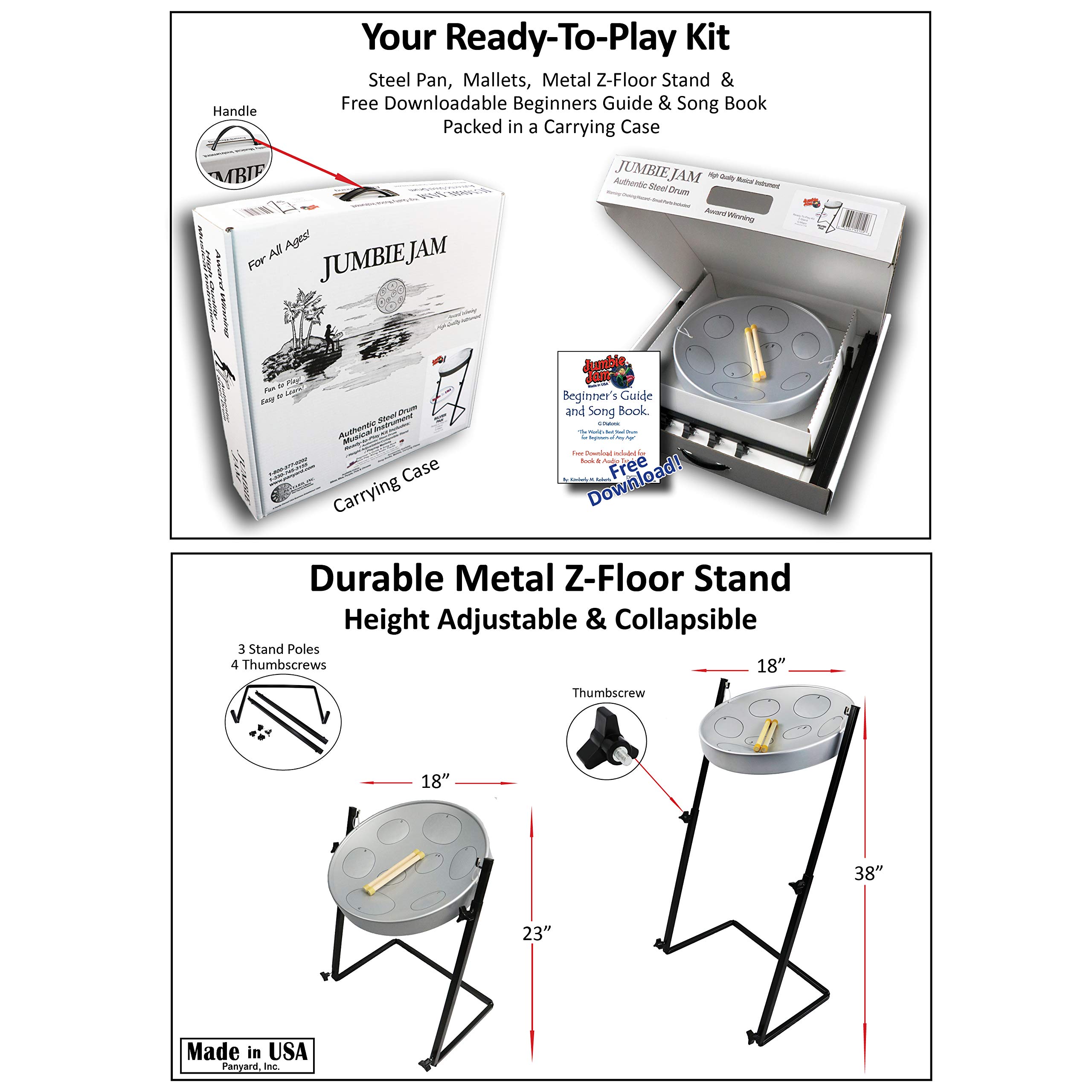 Panyard Jumbie Jam Steel Drum (W1158) Silver