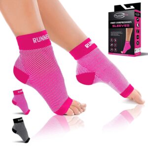 runner fx sports plantar fasciitis sock for men and women, compression foot sleeves with arch and ankle support, foot brace