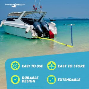 SandShark Anchor Ultimate XL - Premium Screw in Boat Anchor, Pontoon Boat Anchor, Stainless Steel Shallow Water Anchor Pole, Sand Anchor 41"-62" w/Case - Essential Boat Accessories.