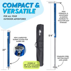 SandShark Anchor Ultimate XL - Premium Screw in Boat Anchor, Pontoon Boat Anchor, Stainless Steel Shallow Water Anchor Pole, Sand Anchor 41"-62" w/Case - Essential Boat Accessories.